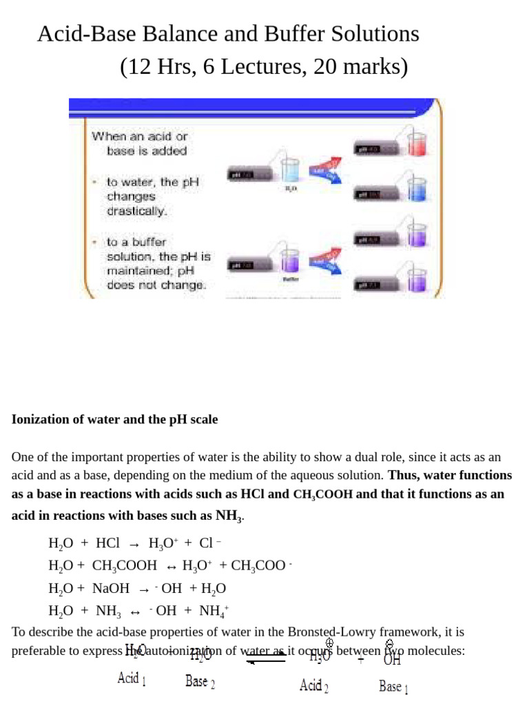 Lecture Acid Base Balance and Buffer Solutions Faculty of Medicine ...