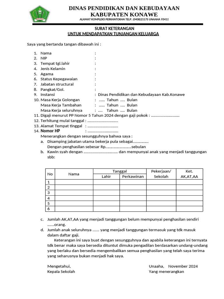 Format dan Contoh Pengisian KP4 2025 | PDF