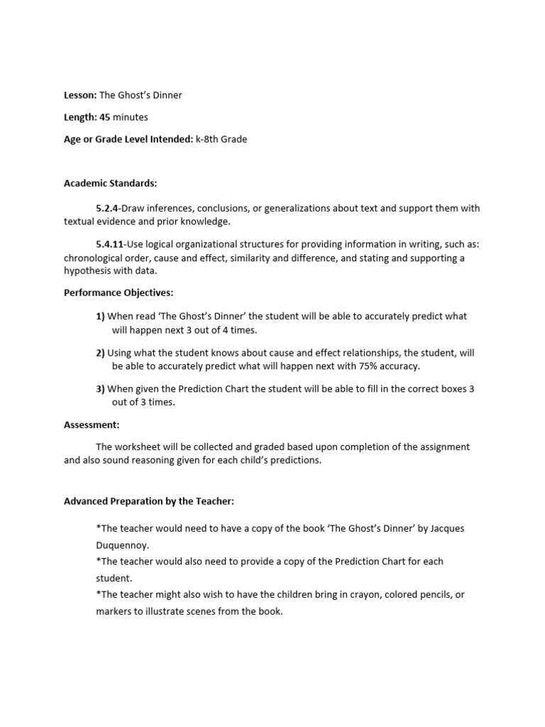 The Ghost's Dinner | PDF