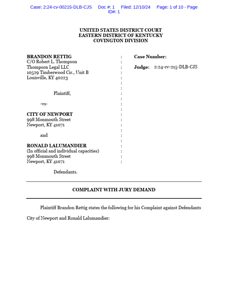 Lawsuit Against Newport Police | PDF | Legal Remedy | Damages