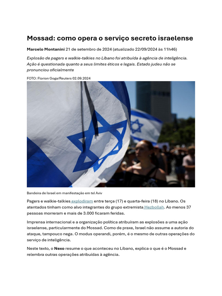 Mossad Como Opera o Servico Secreto Isra | PDF | Mossad | Hezbollah