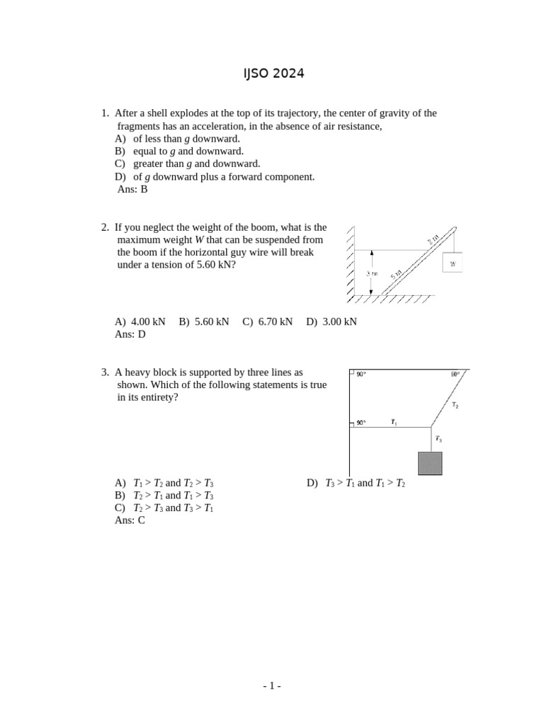 IJSO 2024 Review Question | PDF | Pressure | Density