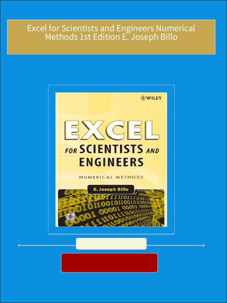 Excel for Scientists and Engineers Numerical Methods 1st Edition E ... Excel for Scientists and Engineers Numerical Methods 1st Edition E ...