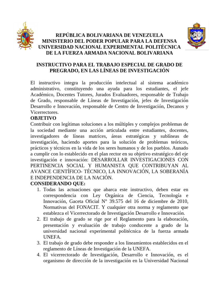 Líneas de Investigacion en TEG - INSTRUCTIVO | PDF | Sustentabilidad