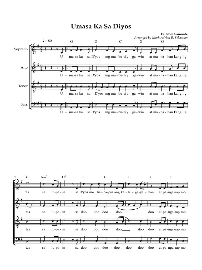Umasa Ka Sa Diyos SATB Fr. Gboi Samonte Mark Adrian B. Sebastian | PDF