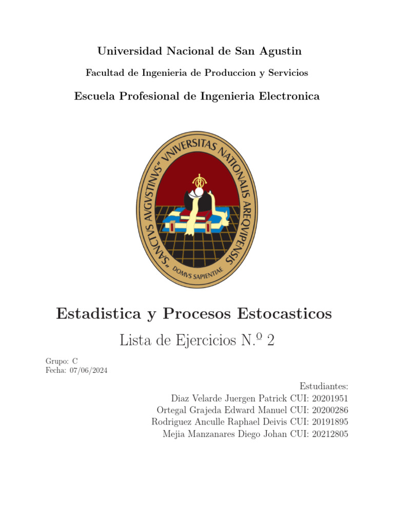 Ejercicios de Estadística y Procesos Estocásticos | PDF | Distribución ...