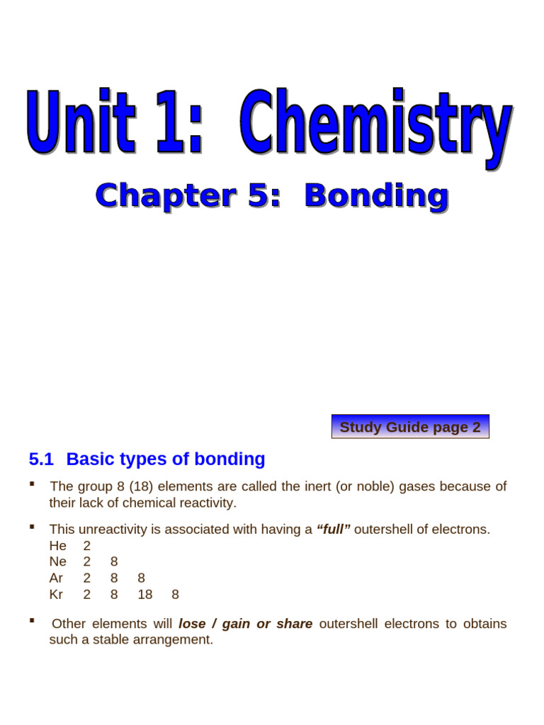 Unit_1_2011_Chapter_5_Bonding | PDF | Chemical Bond | Chemical Polarity