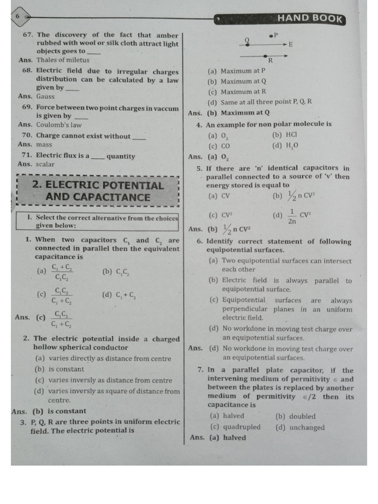 2.potential (MCQ and FIB) | PDF