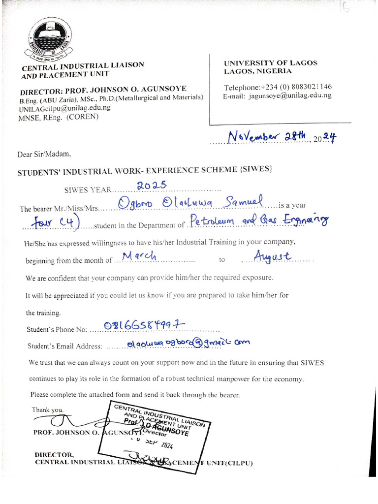 SIWES Recommendation (1) | PDF