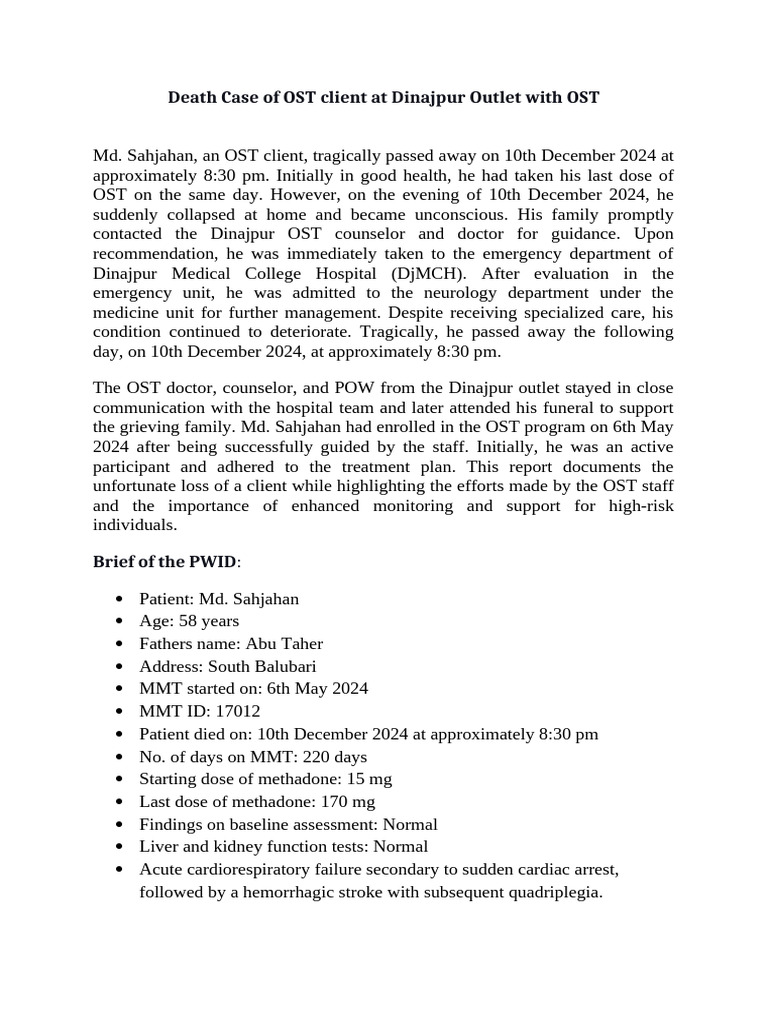 Death Case Report - Id 17012 | PDF