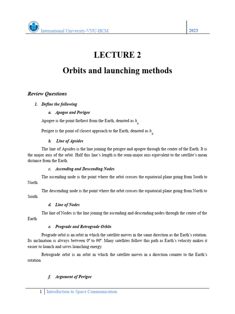 SpaceCommunication Orbit | PDF | Apsis | Orbit