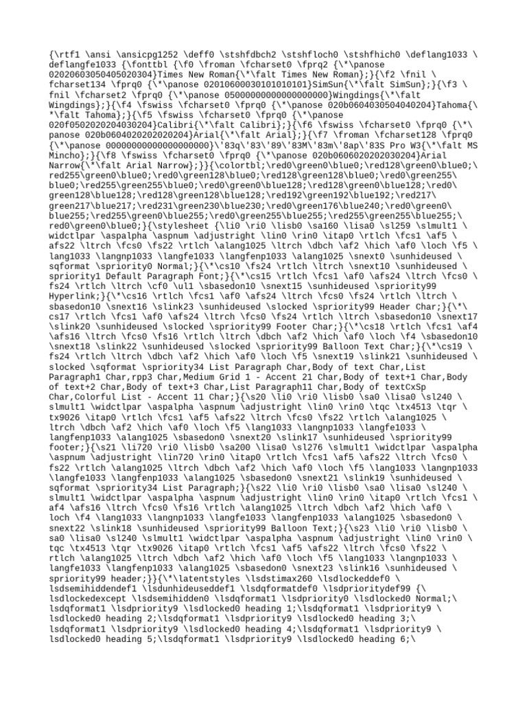 RTF Document Formatting Guide | PDF | Printing | Typography