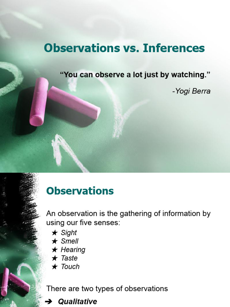 Observations-Vs-Inferences Present | PDF | Inference | Quantitative ...