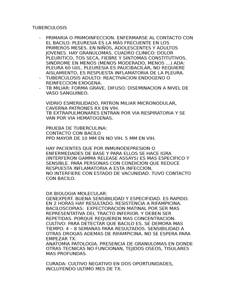 TUBERCULOSIS | PDF | Tuberculosis | Salud pública