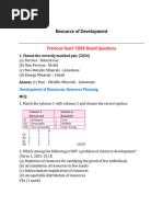 Class 10 SST PYQS With Solution Chapter-1 Resources and Development | PDF | Soil | Sustainable ...