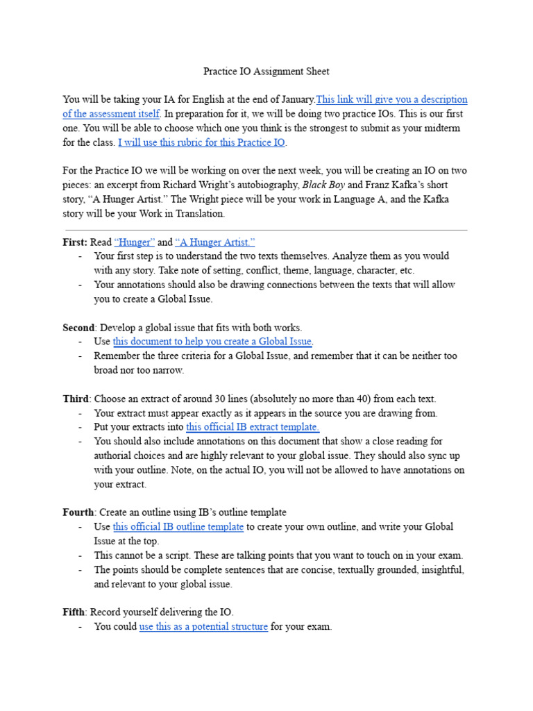 Practice IO Assignment Sheet | PDF