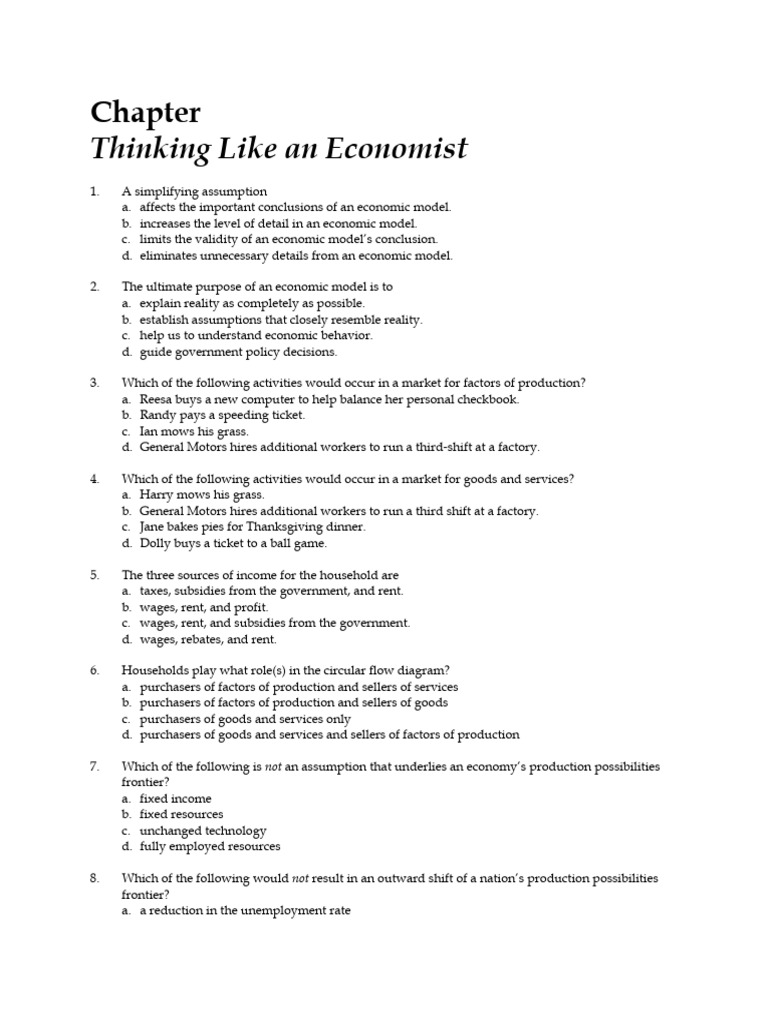 Economic Models and Principles Explained | PDF | Economics | Full ...