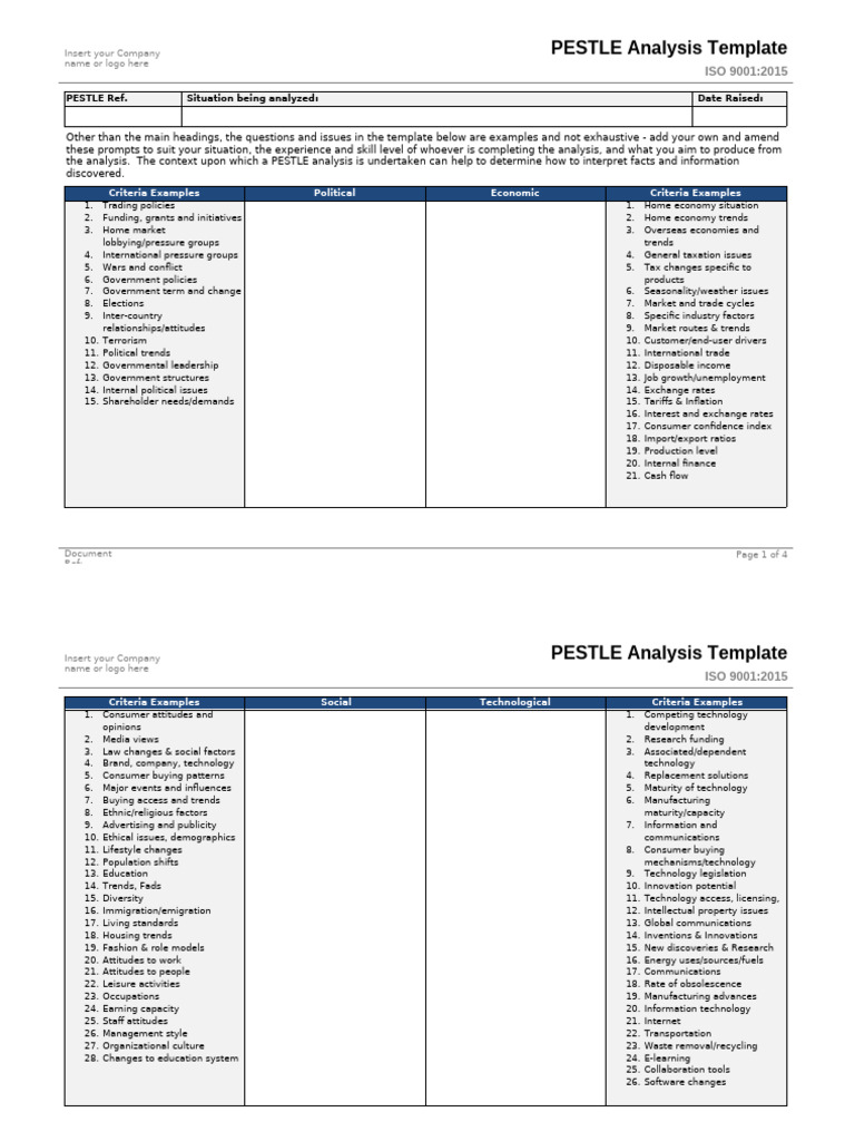 06 PESTLE Analysis Template | PDF | Taxes | Economies