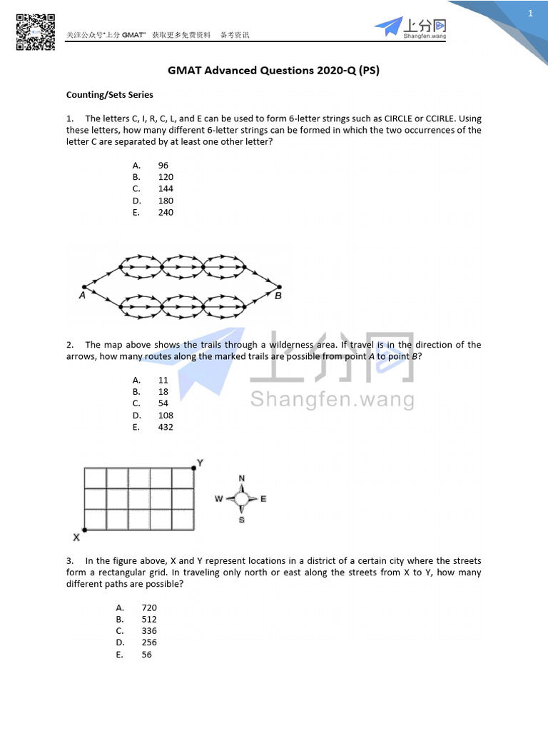 【上分网】GMAT Advanced Questions 2020-Q (PS) | PDF | Area | Length