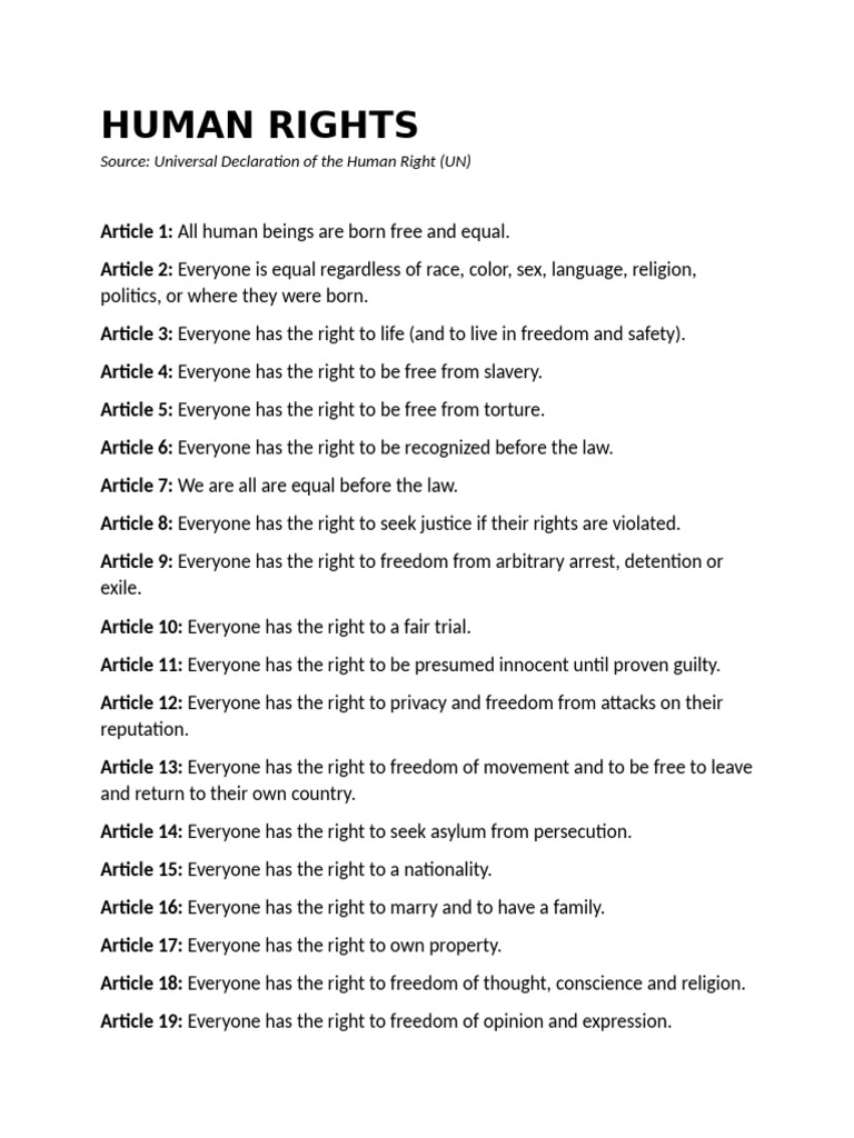 HUMAN-RIGHTS-and-BILL-OF-RIGHTS | PDF | Human Rights | Libertarian Theory