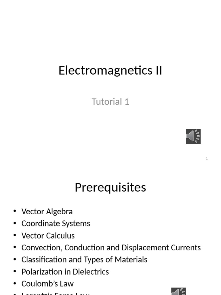 Tutorial 1 | PDF | Magnetic Field | Maxwell's Equations
