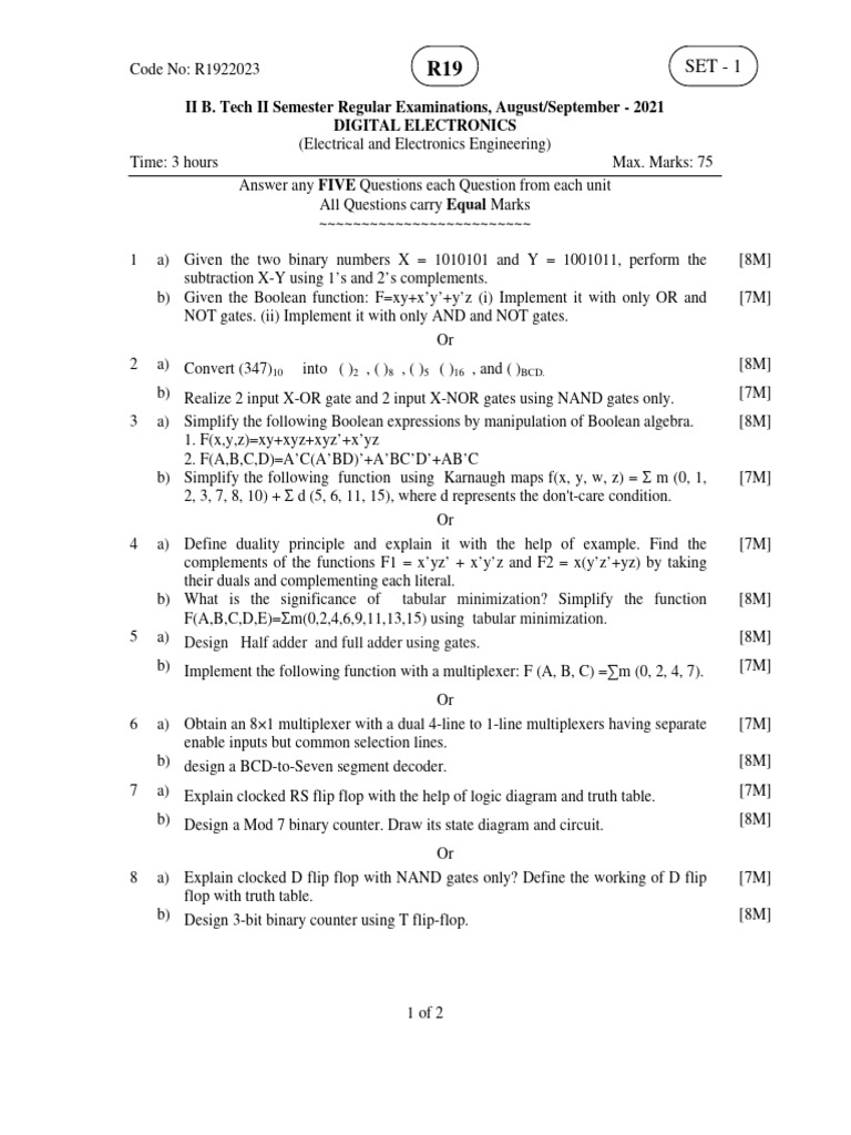 Digital Electronics r19 Aug 2021 | PDF | Digital Electronics | Computer Engineering