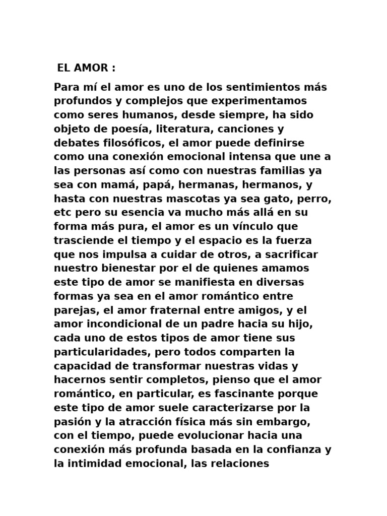 Escrito Sobre El Amor | PDF | Amor | Conceptos psicologicos