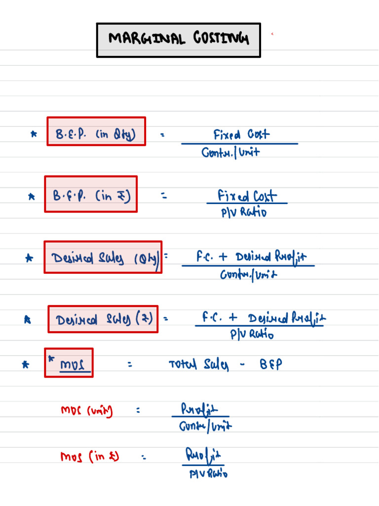 Costing Formulas | PDF | Wage | Wages And Salaries