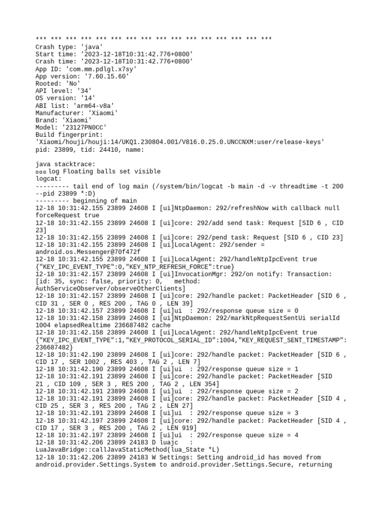 Java Crash Report for App X7SY | PDF | Zip (File Format) | Computing