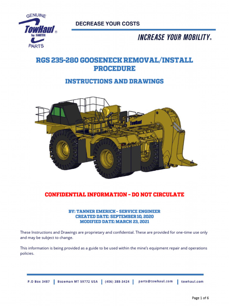 TowHaul RGS 235-280 Gooseneck Removal - Install Procedure | PDF | Valve ...