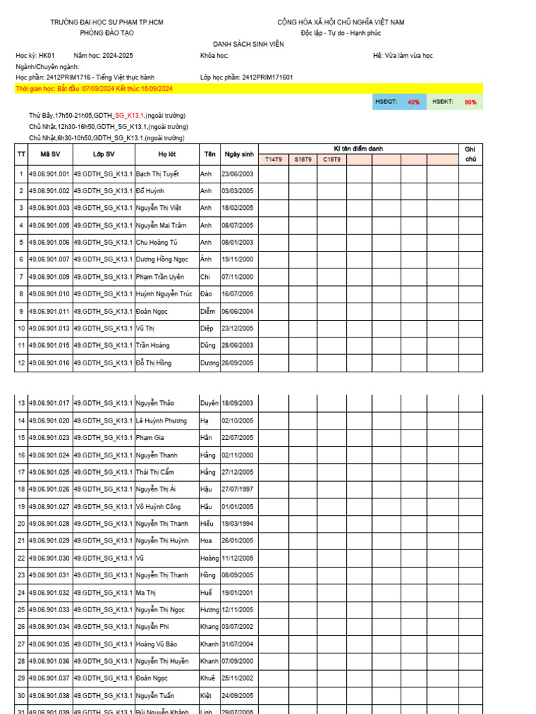 Ds L P ĐH THTV | PDF