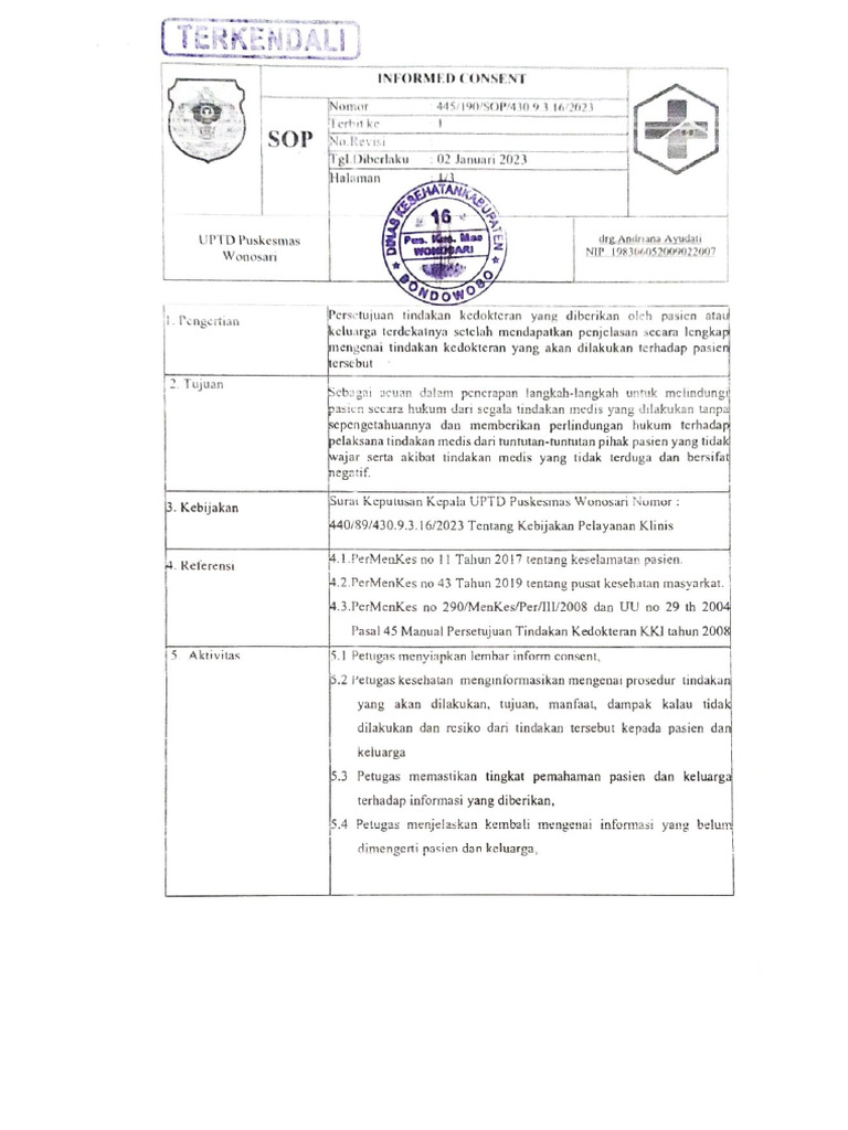 SOP Informed Consent | PDF