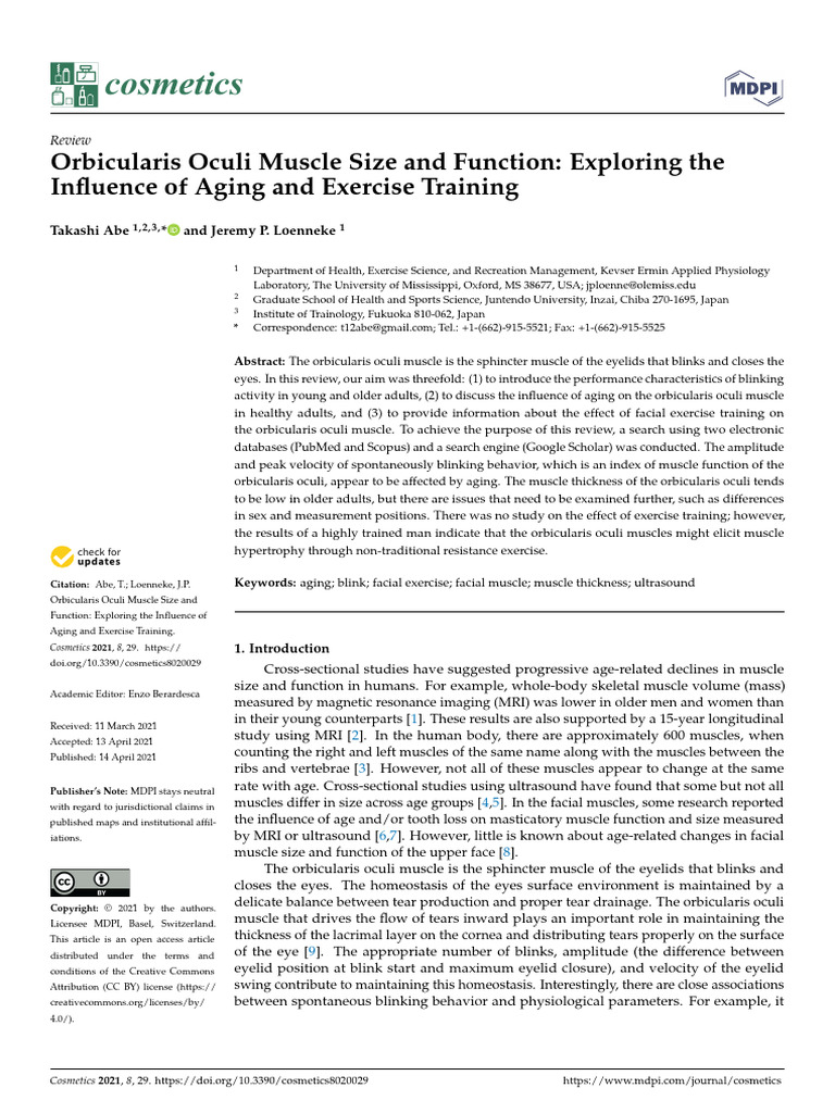 Orbicularis Oculi Muscle Size and Function Explori | PDF