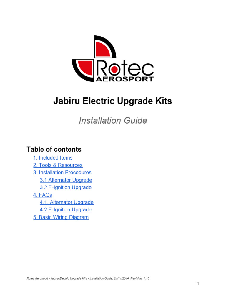 Jabiru Electric Upgrade Kits Installation Guide | PDF | Screw ...