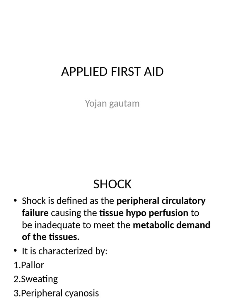 APPLIED FIRST AID | PDF | Rabies | Shock (Circulatory)