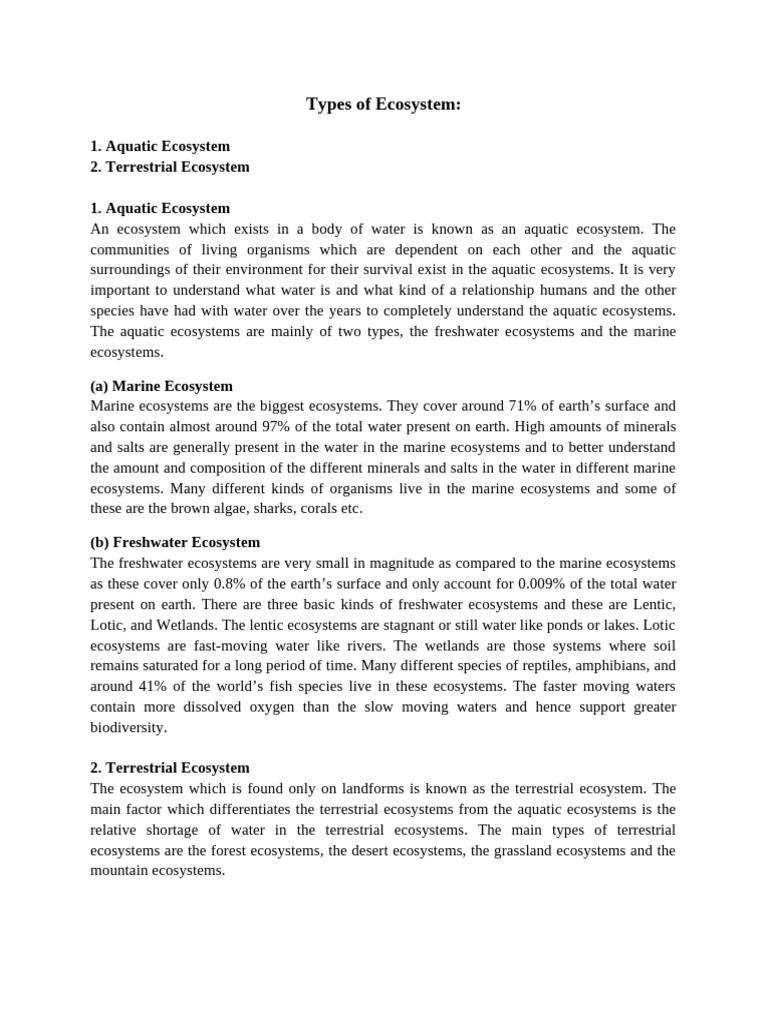 Types, Energy Flow, Nutrient Cycling, Productivity | PDF | Carbon Cycle ...