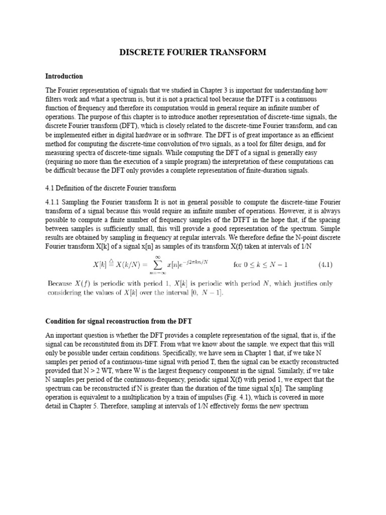 Understanding Discrete Fourier Transform | PDF | Discrete Fourier ...