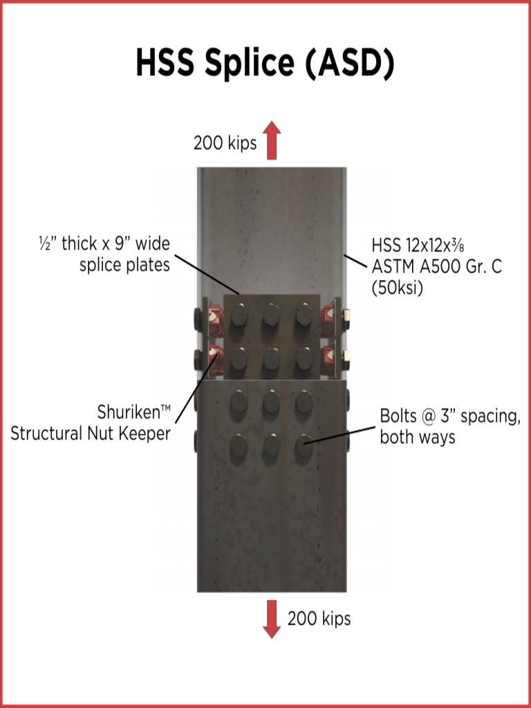 HSS Splice (ASD) : 200 Kips | PDF | Mechanical Engineering | Metalworking