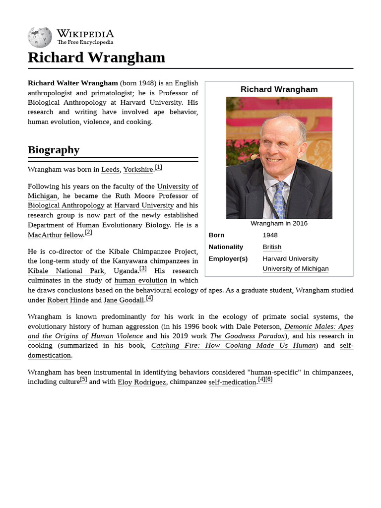 Richard_Wrangham | PDF | Biological Anthropology