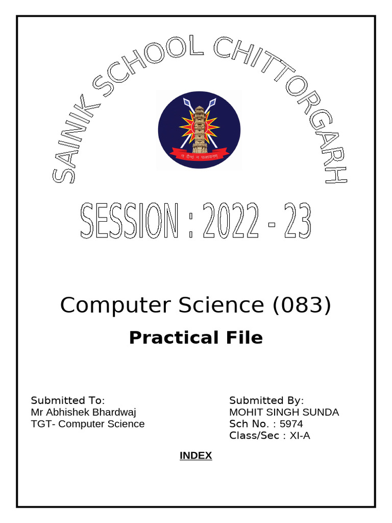 5628 5628 Priyanshu 5628 Class Xi Practical File Format (2022-23) | Pdf 