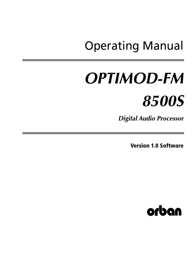 8500S_1.0.3_Operating_Manual | PDF | Frequency Modulation | Electronics