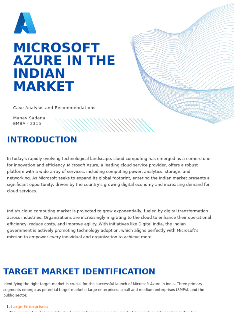 Microsoft Azure in The Indian Market | PDF | Microsoft Azure | Cloud ...
