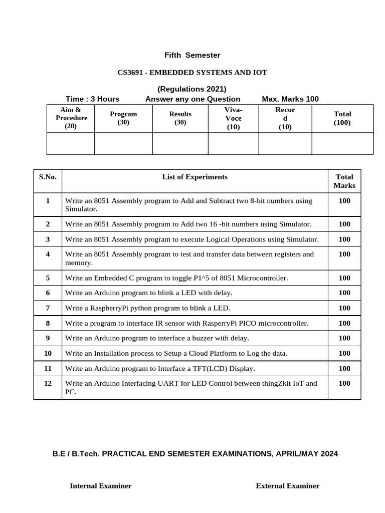 Embedded Question Set final (2) | PDF | Arduino | Embedded System Embedded Question Set final (2) | PDF | Arduino | Embedded System