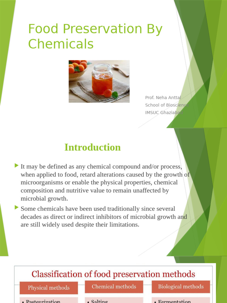Food Preservation by Chemicals | PDF | Lactic Acid | Sodium Chloride