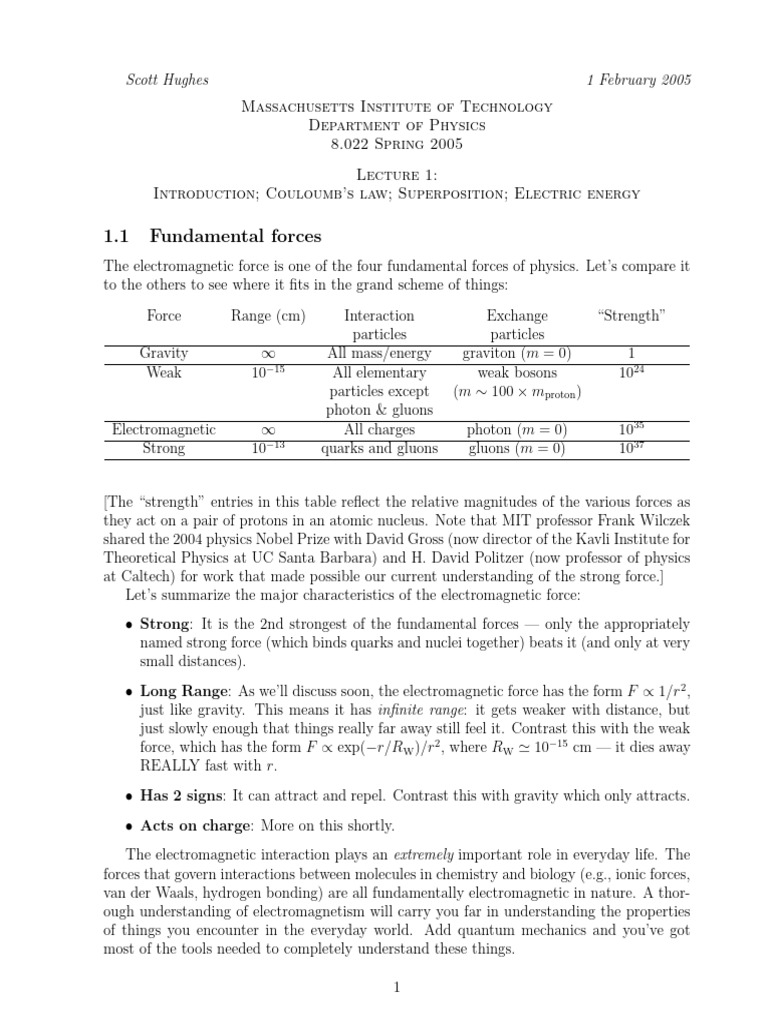 Scott Hughes Mit 8.022 Electricity & Magnetism | PDF | Fundamental ...