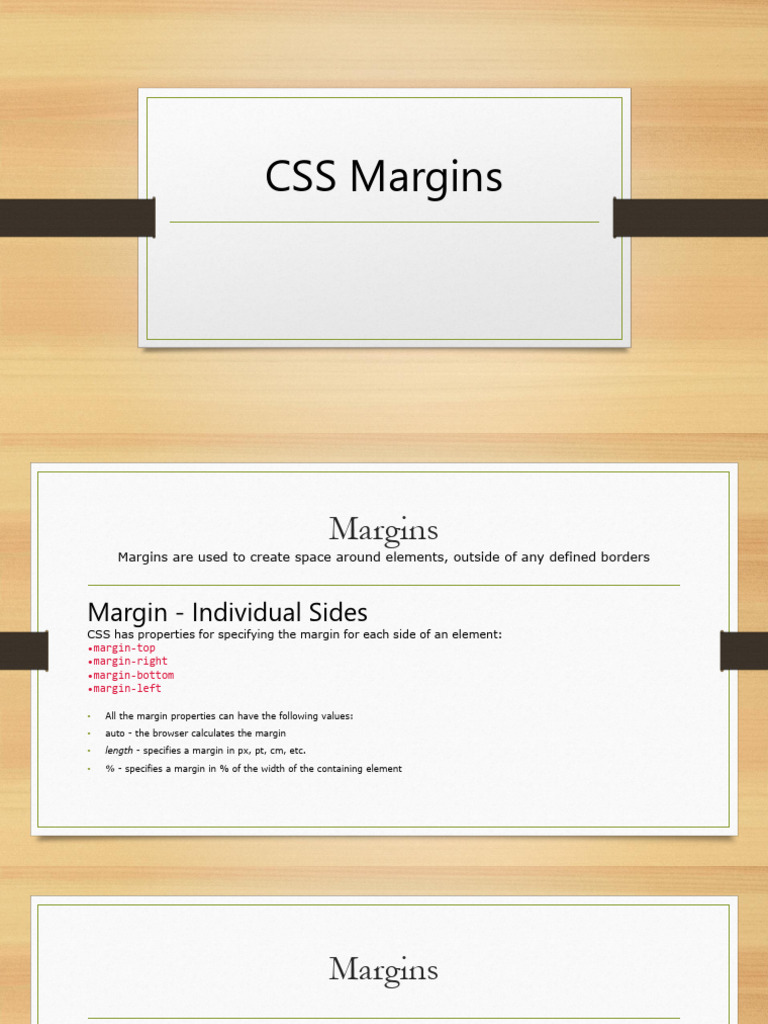 CSS Margins | PDF | Graphic Design | Cascading Style Sheets