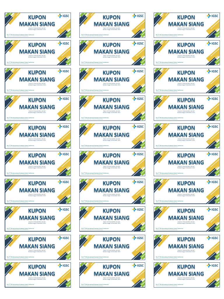 Kupon Makan Siang ITB 2024 | PDF