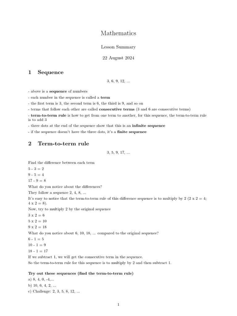 Maths summary | PDF | Numbers | Multiplication