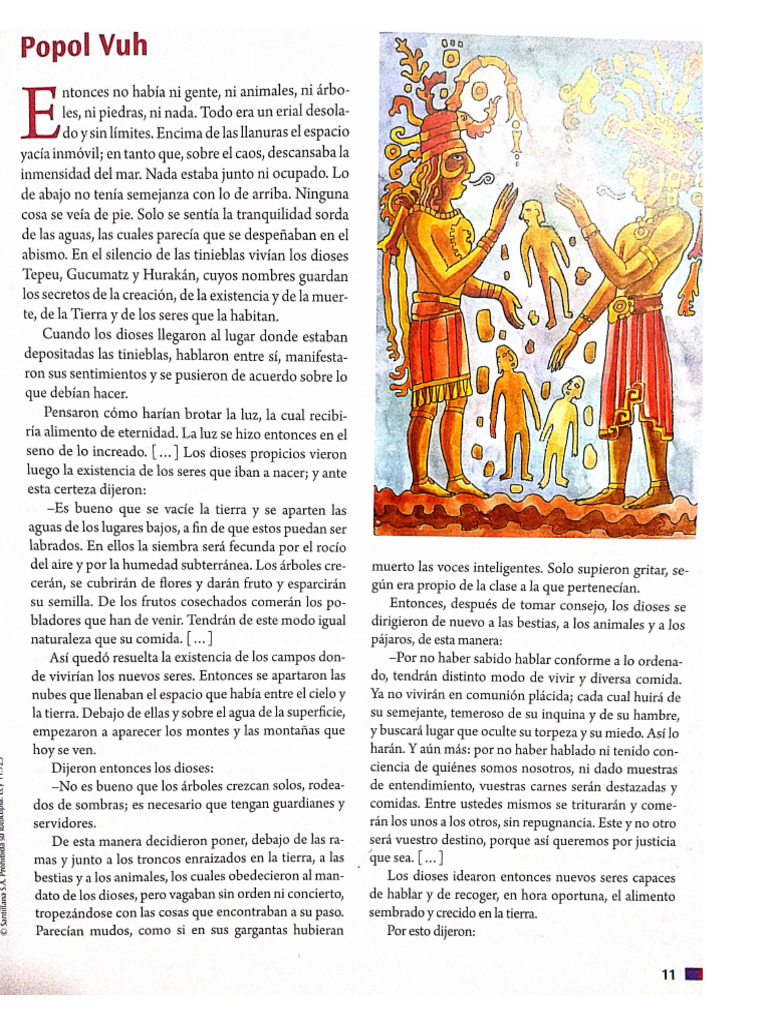 Popol Vuh Ed.santillana (1) | PDF