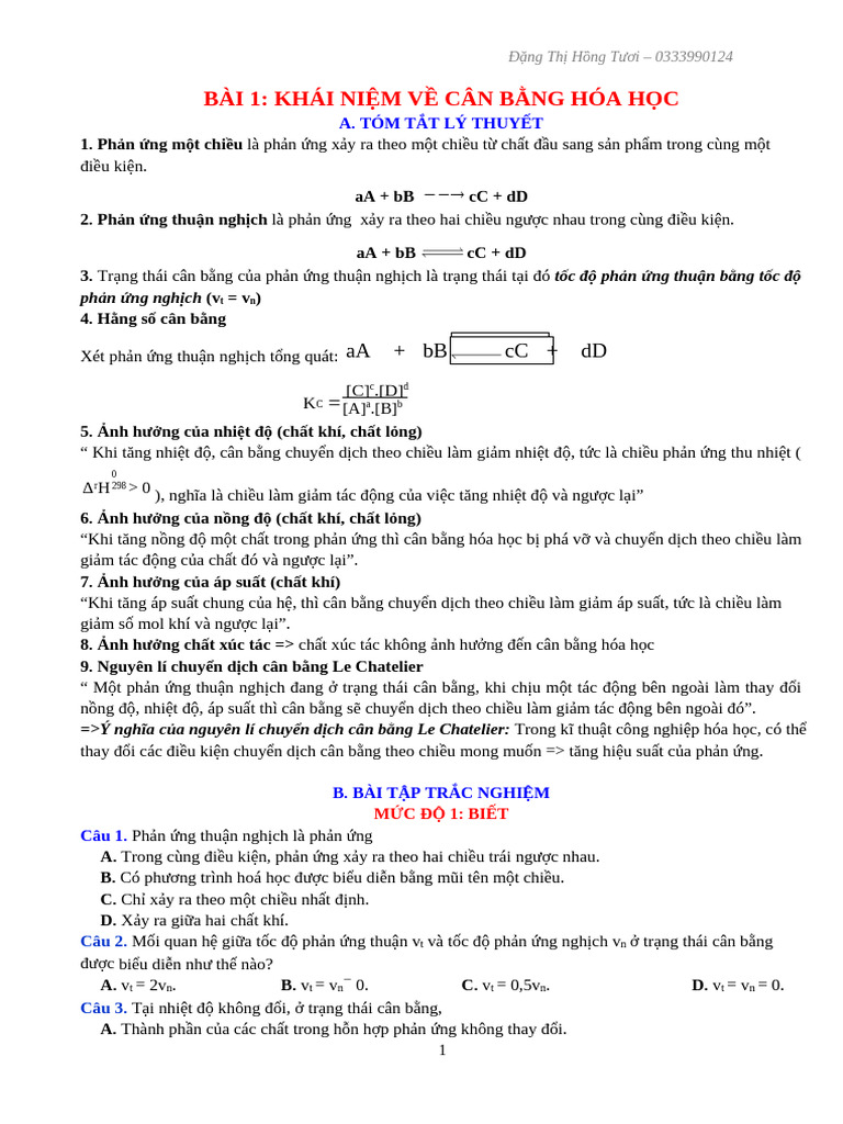 B1-H11- Khái niệm về CBHH (HS) | PDF